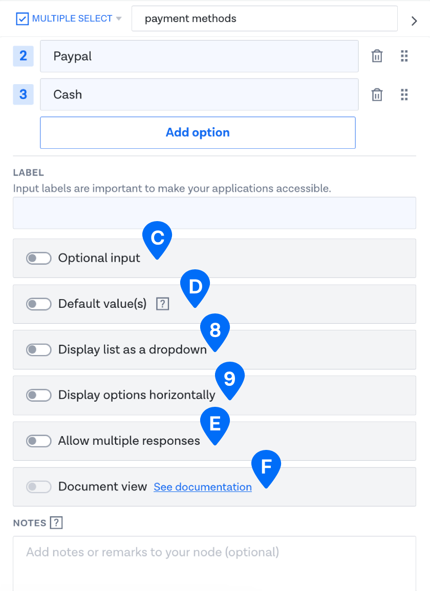 Ask to choose one or more option(s) with Multiple Select – BRYTER | Help Center
