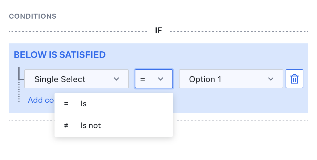 List of available conditions – BRYTER | Help Center